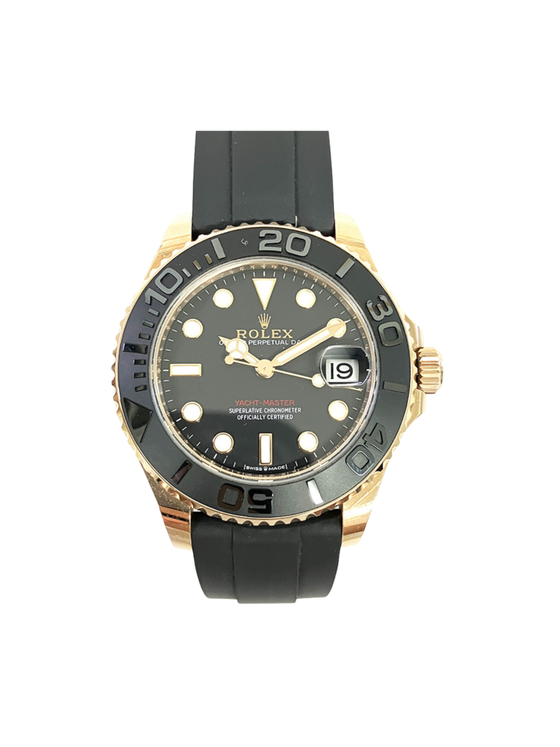 Rolex Yacht-Master 37 Rose Gold Black 268655 - WPB Watch CO
