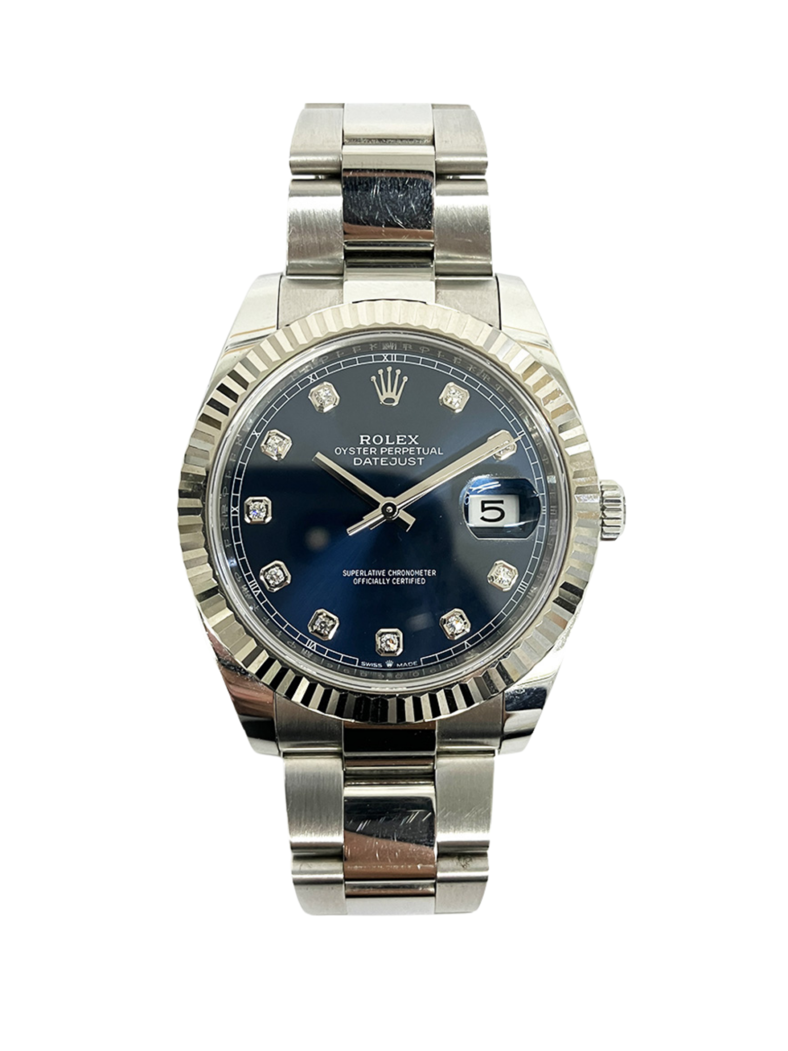 Rolex Datejust 41 Stainless Steel Blue Diamond Dial 126334 - WPB Watch CO